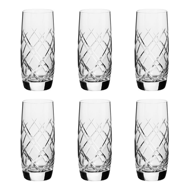 Conjunto de Copos de Cristal Lapidado Leaning - Long Drink